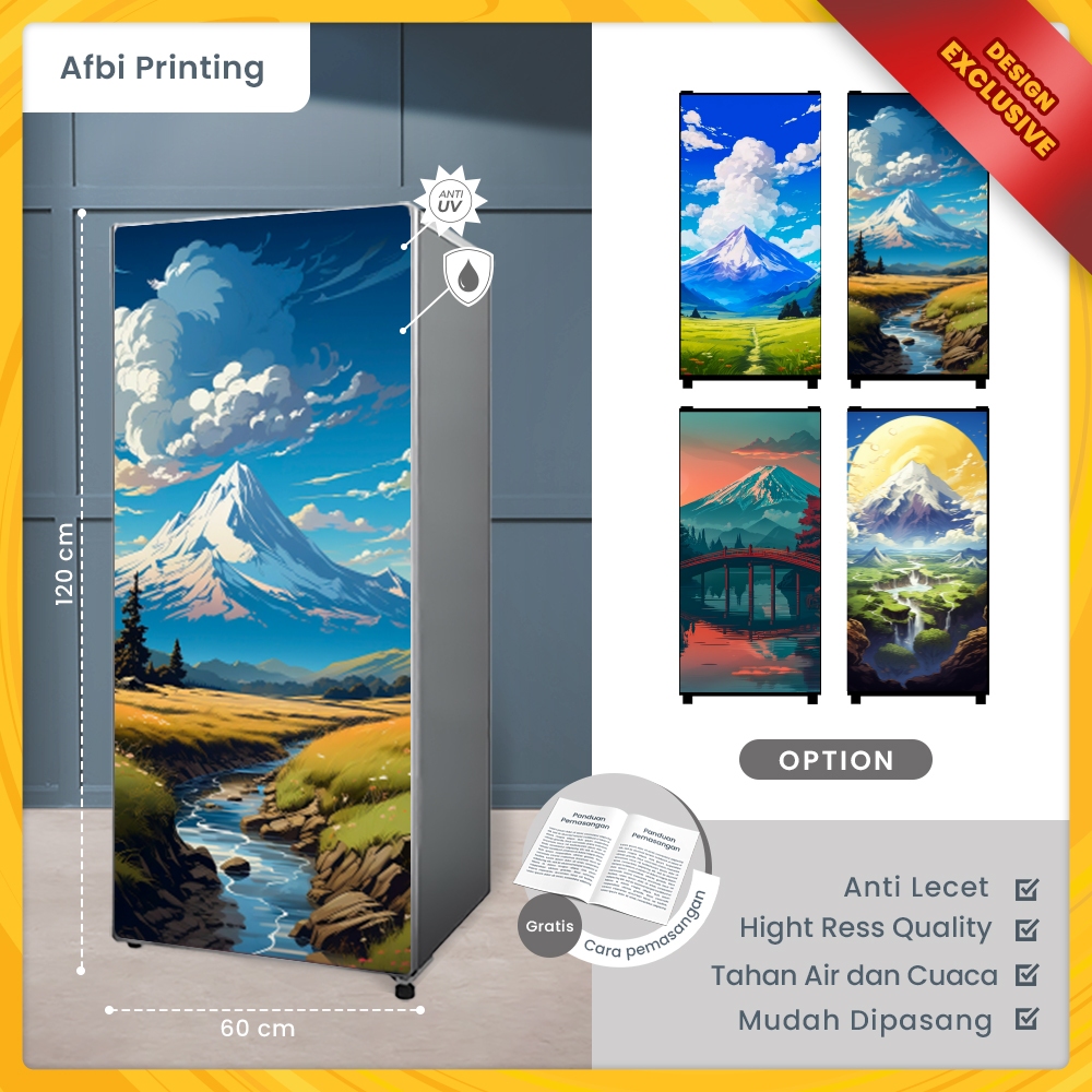 Jual Stiker Kulkas 1 Pintu / Sticker Mesin Pendingin 2 pintu Motif ...