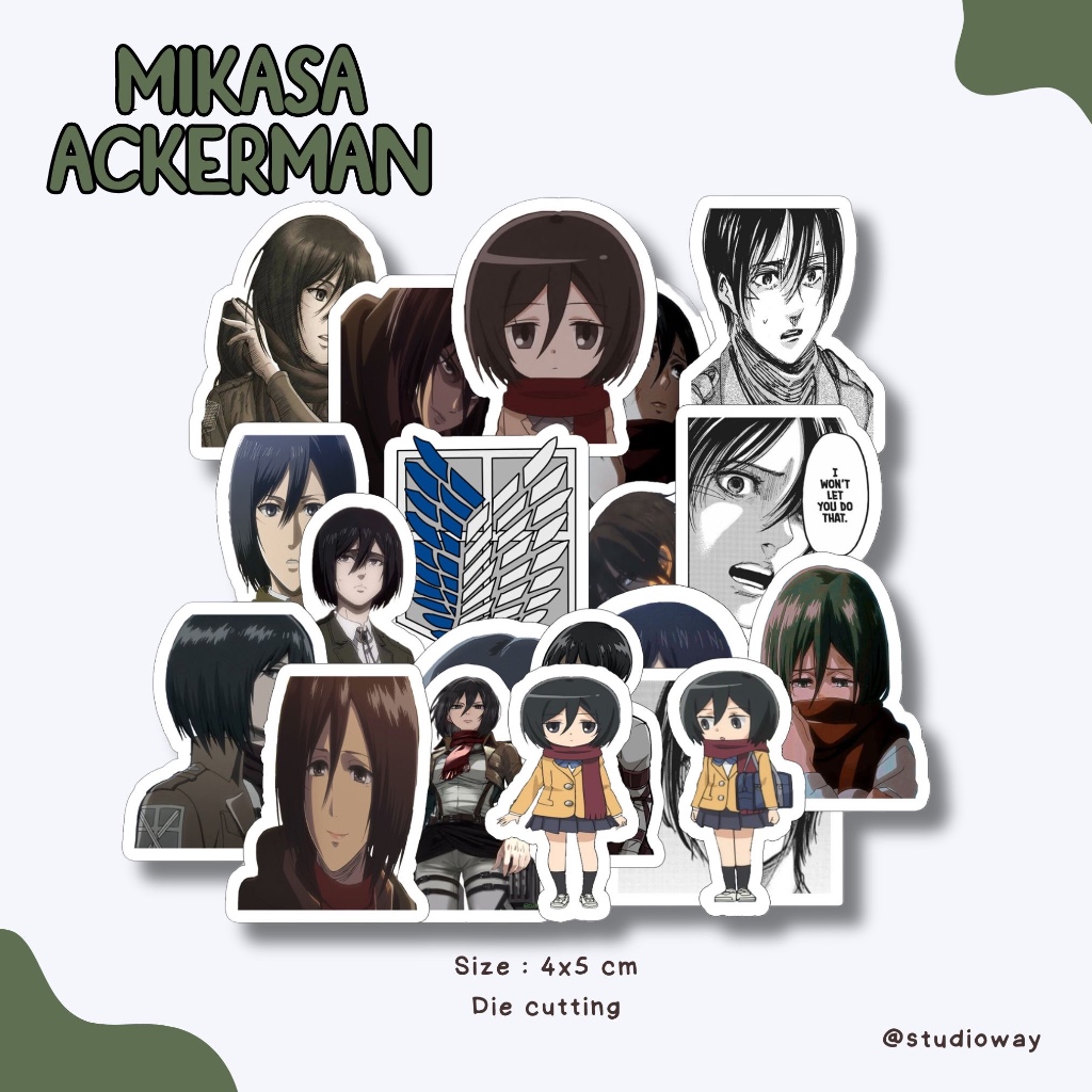 Jual STICKER ANIME ATTACK ON TITAN MIKASA ACKERMAN | Shopee Indonesia