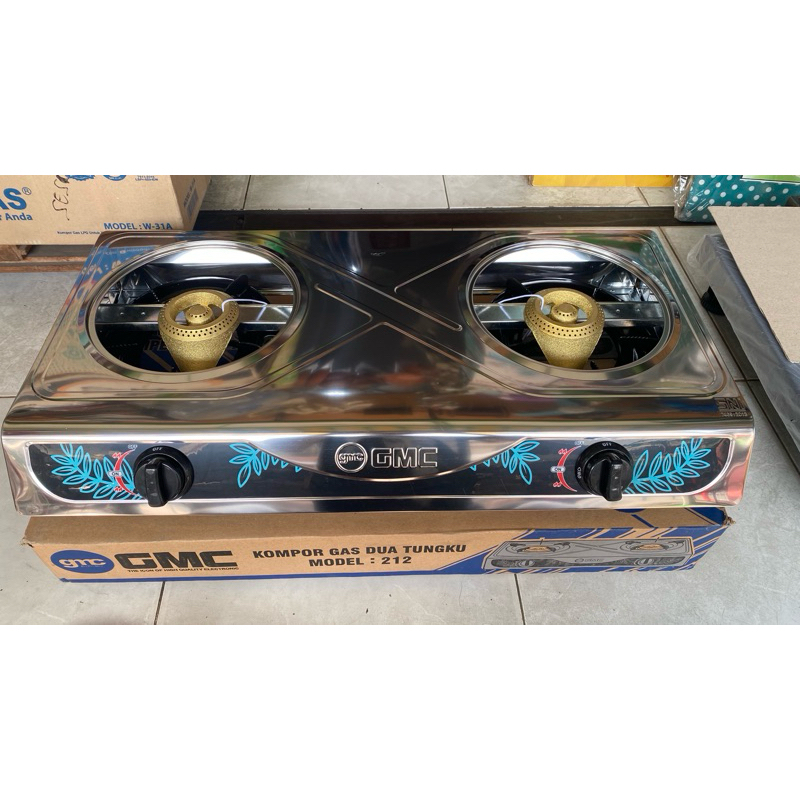 Jual KOMPOR GAS GMC 2 TUNGKU COR STAINLES STEEL TiPE 212 | Shopee Indonesia