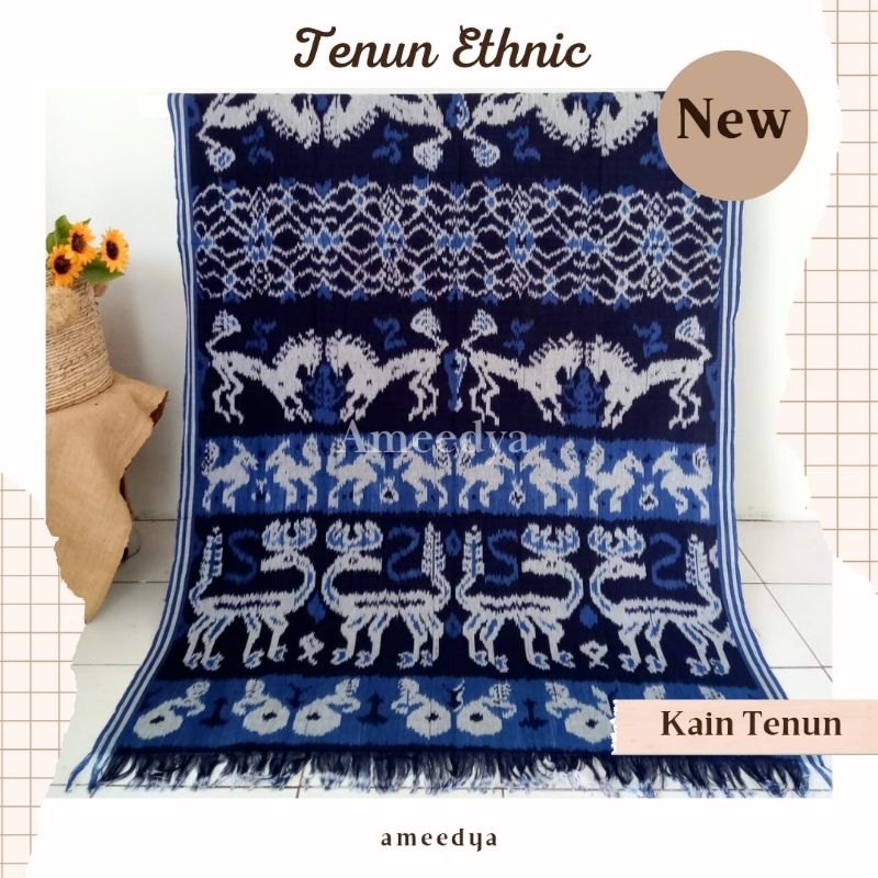 Jual KAIN TENUN BKANKET MOTIF KUDA WARNA BIRU NAVY TENUN TROSO | Shopee ...