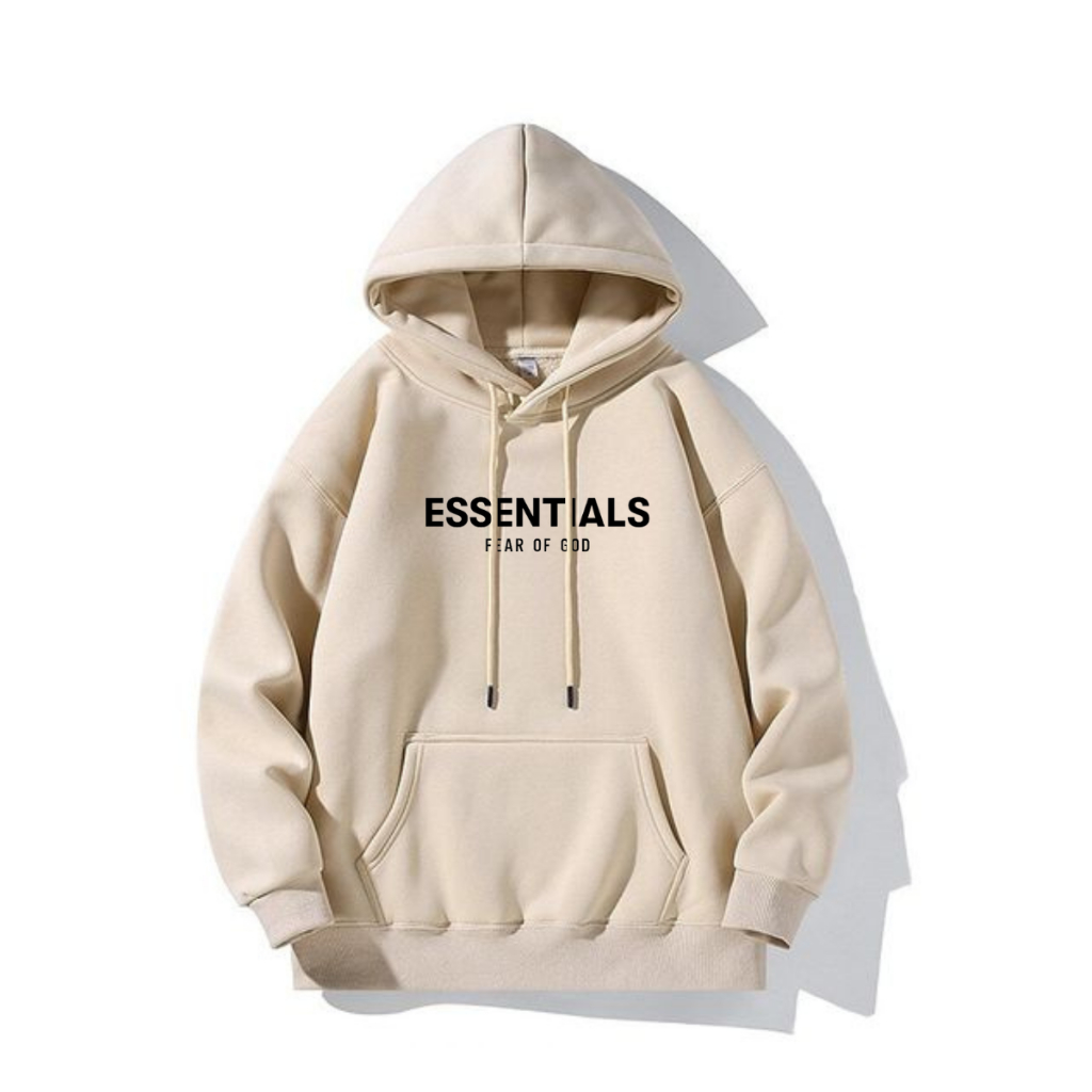 Jual Essentials Hoodie Pria Distro Logo Teks Floking Simple / Hoodie ...