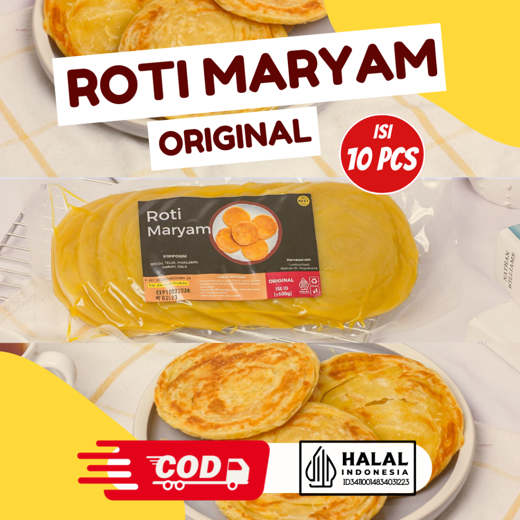 Jual Roti Maryam Original -《ISI 10 PCS》 / Roti Cane / Roti Canai Frozen ...