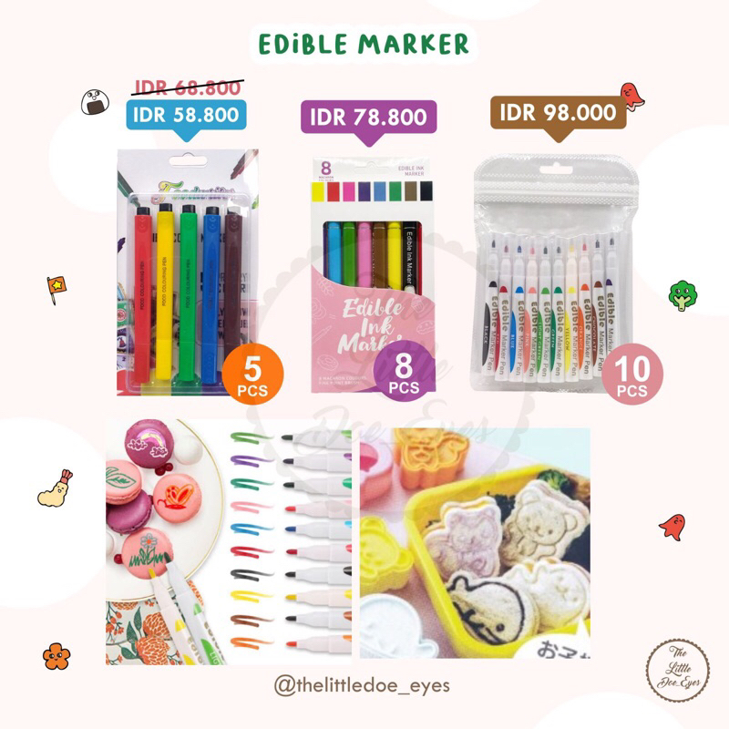 Jual Edible Marker Pen Bento - Spidol Makanan penghias roti / kue ...