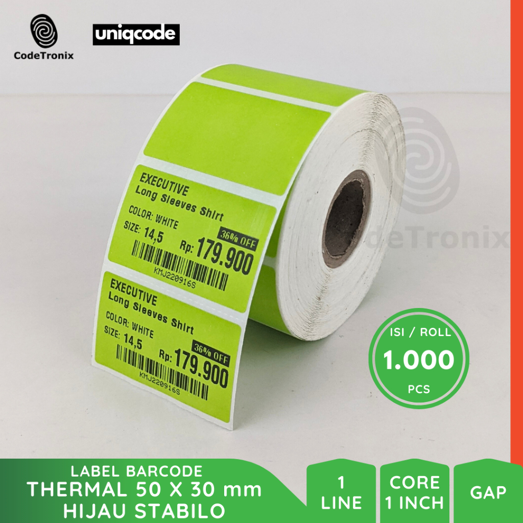 Jual Label Sticker Kertas Thermal 50x30 Barcode Direct Stiker Roll ...