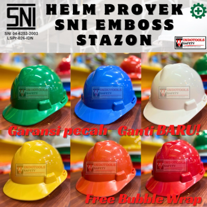 Jual HELM PROYEK V-GUARD SAFETY SNI HIJAU,ORANGE,KUNING,BIRU,PUTIH ...