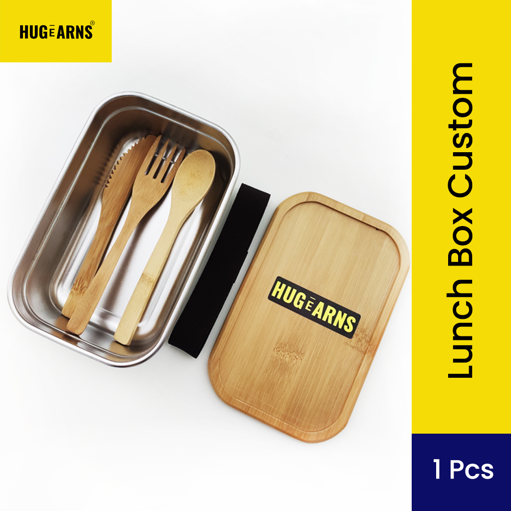 Jual HUGeARNS - Bamboo Lunch Box Custom Tempat Bekal Kotak Makan Bambu ...
