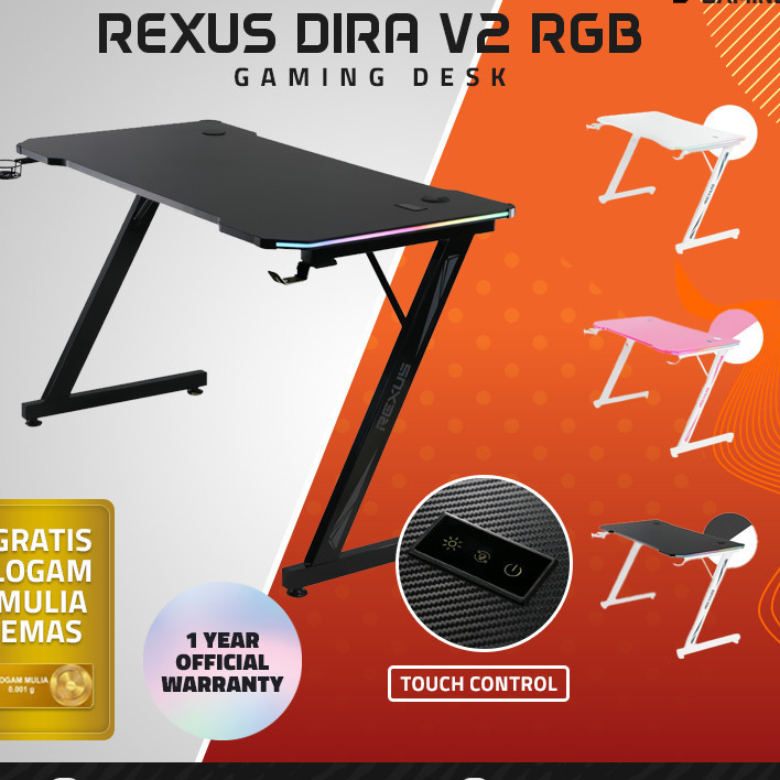 Jual Rexus Dira RGB - Gaming Desk Meja Kantor | Shopee Indonesia