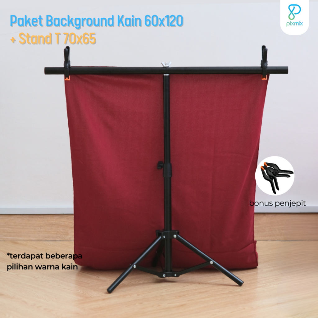 Jual PAKET BACKGROUND STAND T BS70 - KAIN BACKGROUND 60 CM + BACKGROUND ...