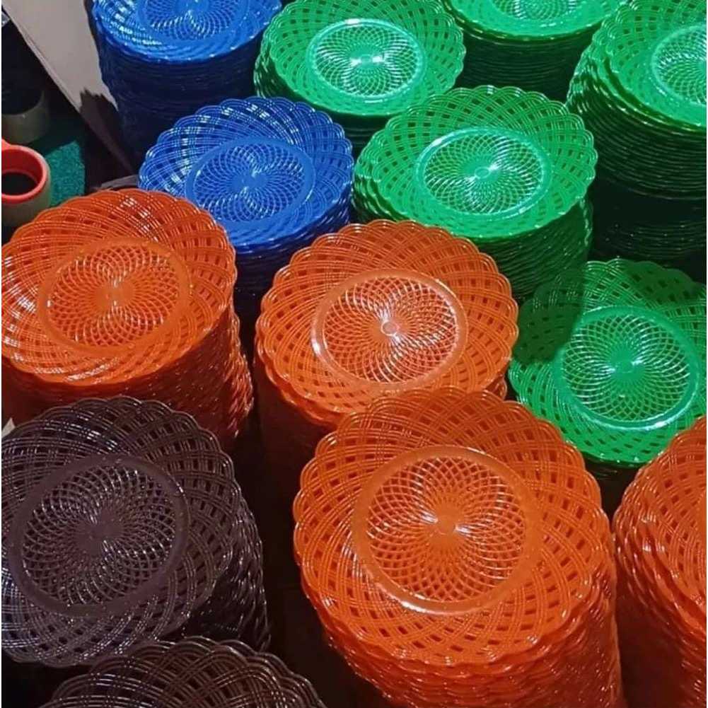 Jual Piring rotan anyaman plastik / piring sajian model rotan bahan ...