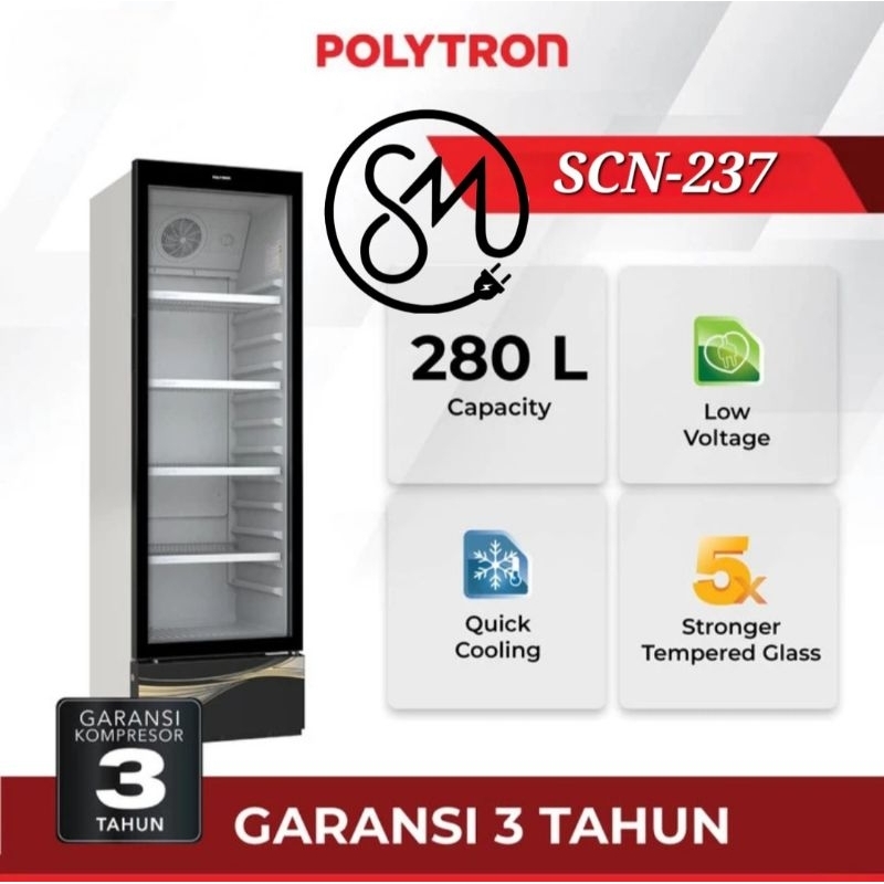 Jual Showcase Polytron SCN-237 Display Cooler 280 Liter SCN237 | Shopee ...