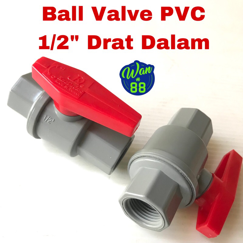 Jual Ball Valve PVC 1/2” Drat Dalam KDJ Made in Taiwan | Shopee Indonesia