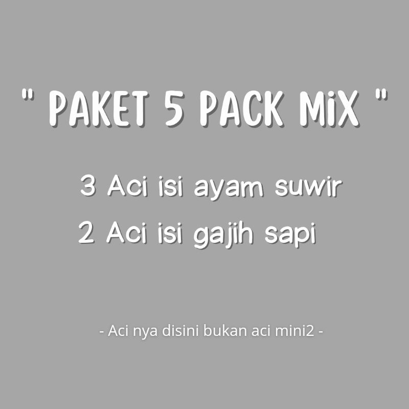 Jual BASO ACI PAKET 5 PACK MIX ( AYAM, GAJIH ) | Shopee Indonesia