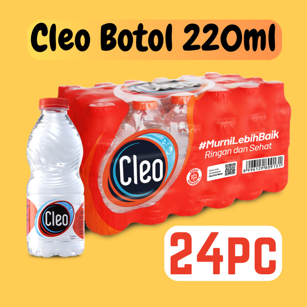 Jual Air Mineral Botol Cleo 220ml 24pc / Botol Minum Mini Cleo 220 ml 24 pc | Shopee Indonesia