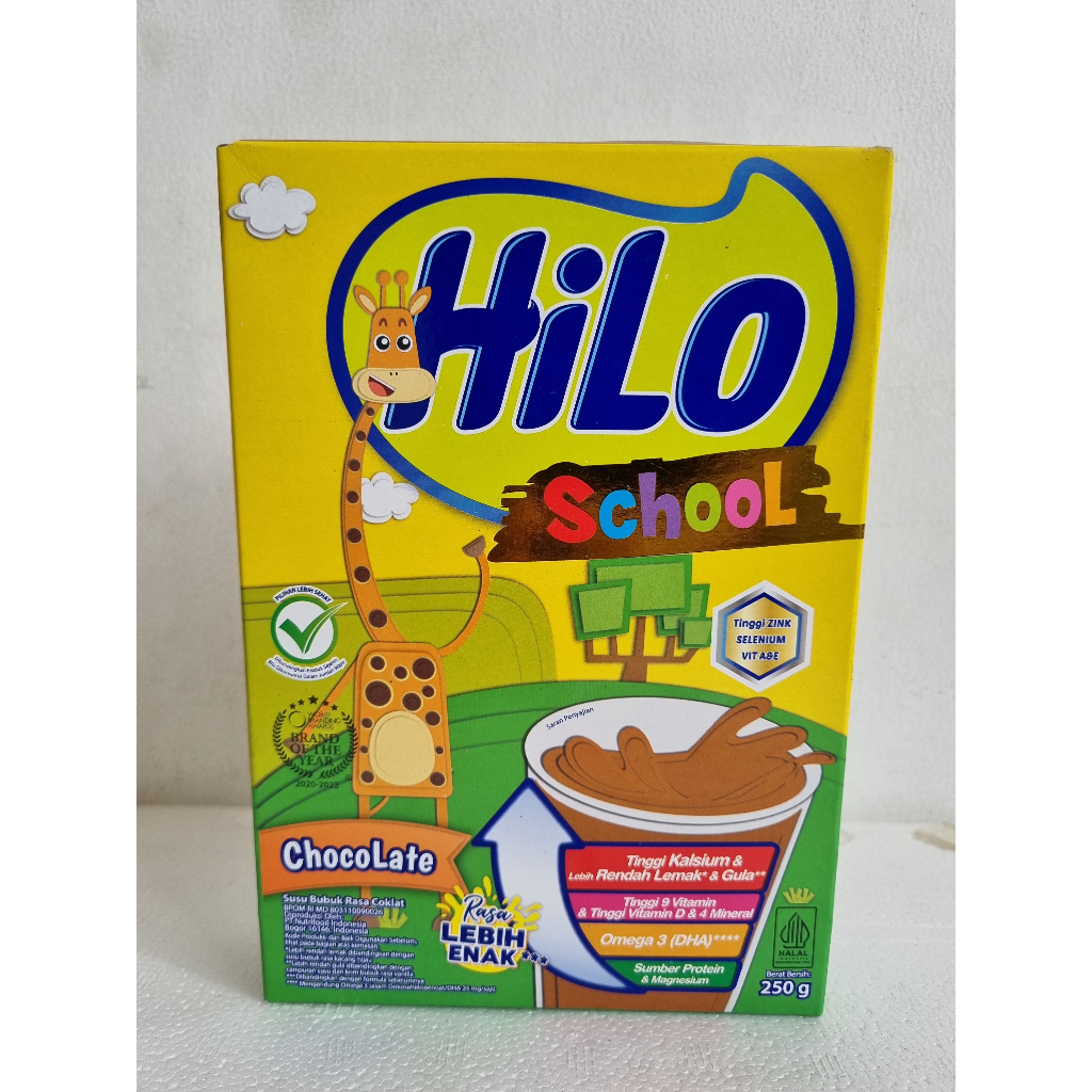 Jual Hilo School Susu Bubuk Hi-Calcium Chocolate 250G | Shopee Indonesia