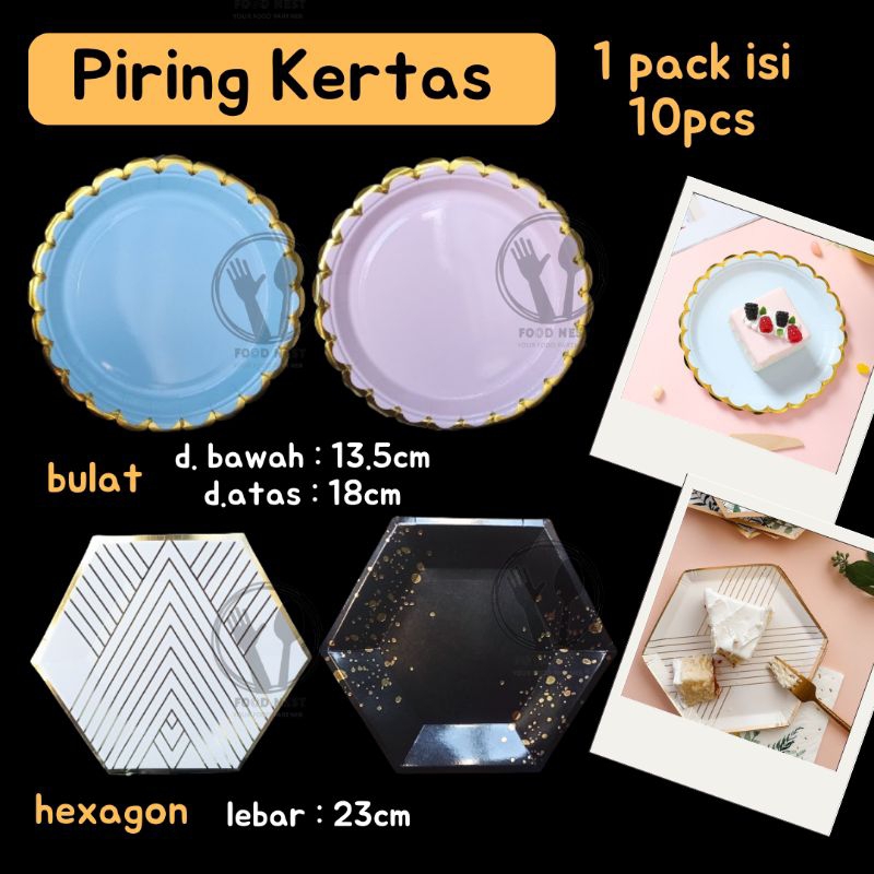 Jual [isi 10pc] piring kertas / paper plate / party equipment list ...