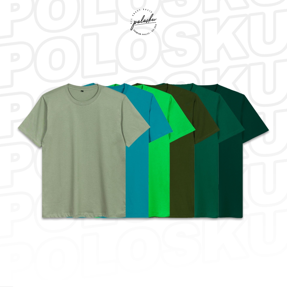 Jual Kaos Polos Cotton Combed PREMIUM 30s Lengan Pendek Pria Wanita / Unisex Hijau Sage - Hijau ...