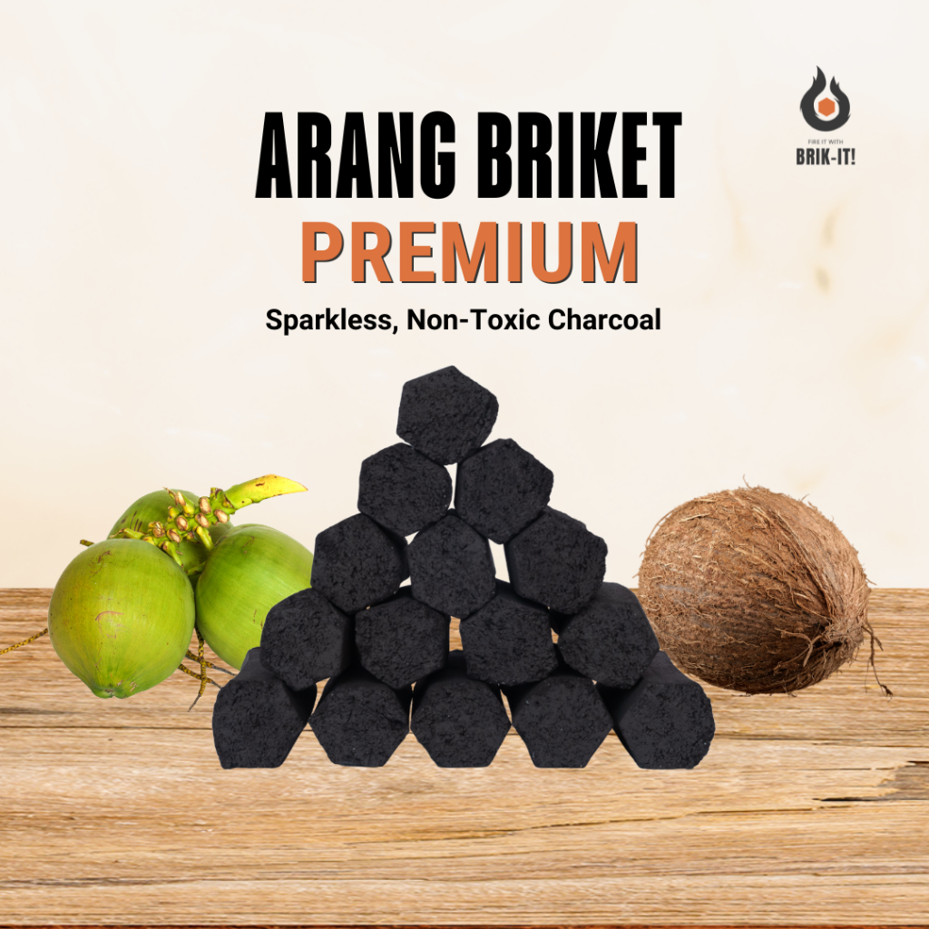 Jual Arang Briket Hexagonal Batok Kelapa - Panas Lebih Lama & Tanpa ...