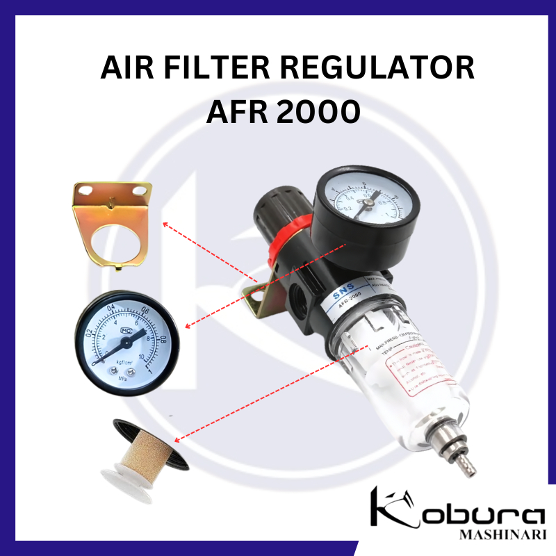 Jual Air Filter Regulator Saringan Kompressor AFR 2000 Single 1/4 Inch ...