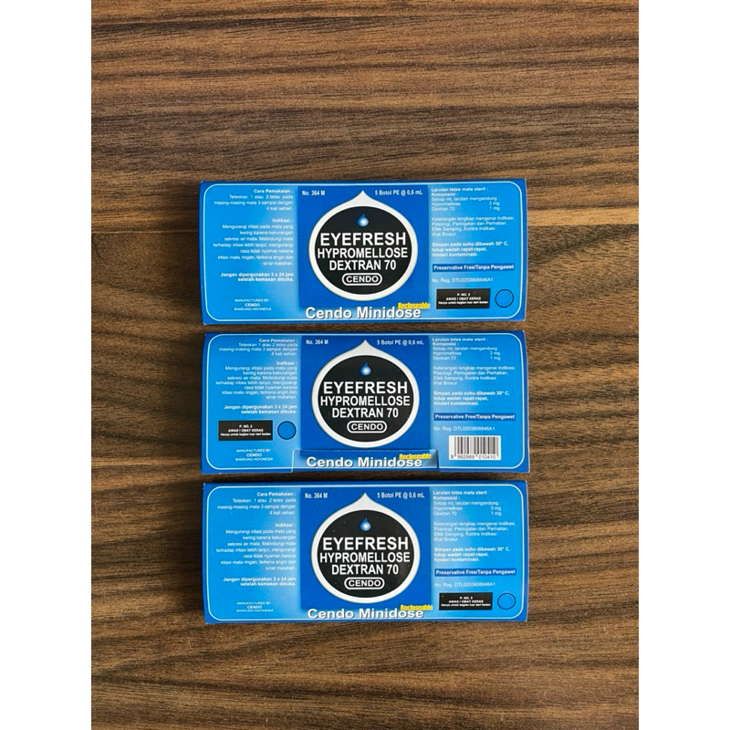 Jual CENDO EYEFRESH 0,6 ML 1 STRIP ISI 5 BOTOL/TETES MATA KERING ...