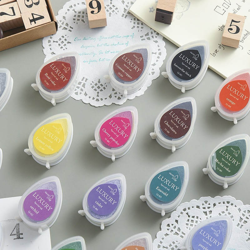 Jual Luxury special ink pad water drop rubber seal stamp color ...