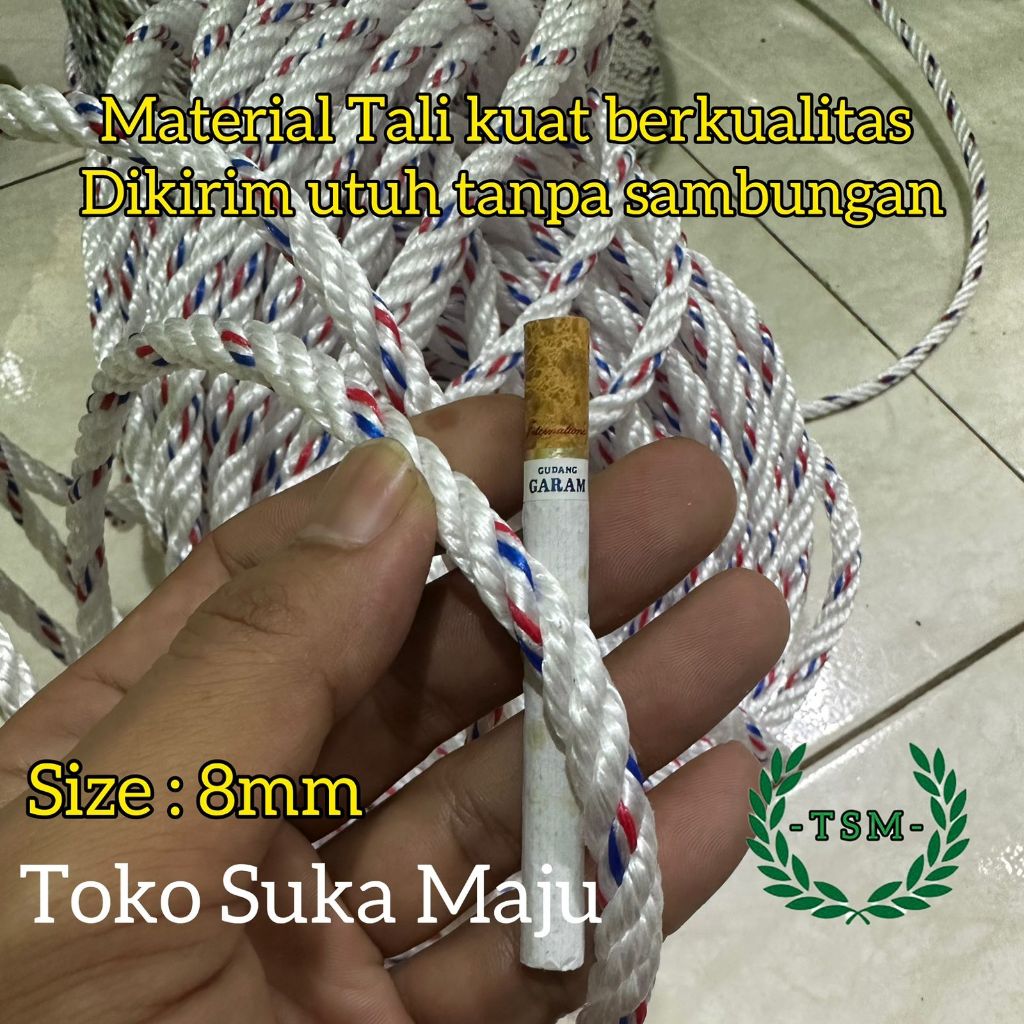 Jual TALI TAMBANG 8MM PPD/25 METER/50 METER/TAMBANG MOBIL/TAMBANG ...