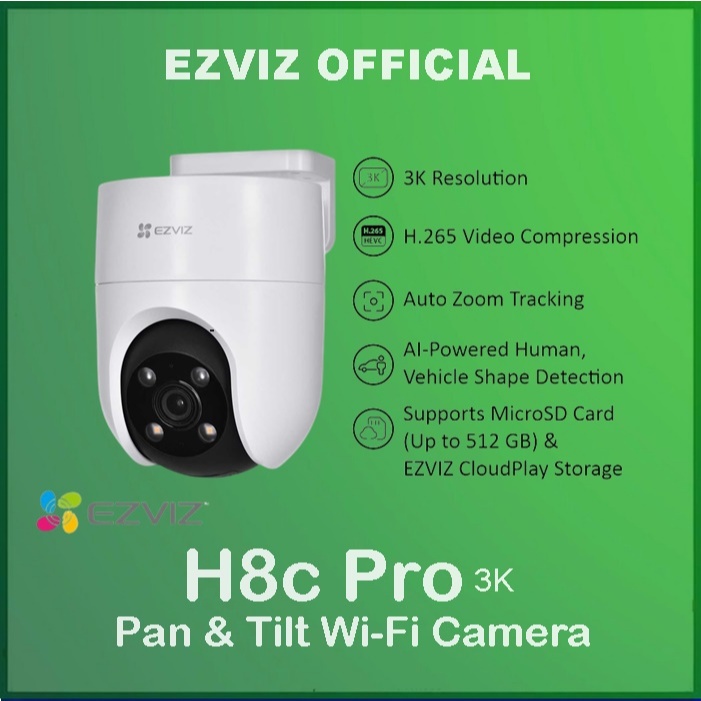 Jual Ezviz H8c Pro 3K 5MP Smart Home Pan & Tilt IP Camera CCTV Outdoor H8 c Pro | Shopee Indonesia