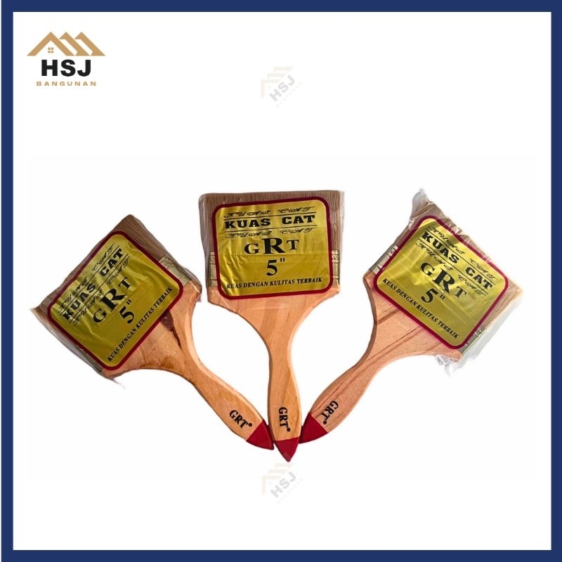 Jual Kuas Cat Kayu Tembok Besi Kuas 5 Inch GRT Kuas Cat GRT | Shopee ...