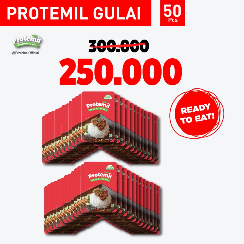 Jual Protemil Gulai 50pcs + Free Kaos / Protein Nabati / Daging Nabati ...