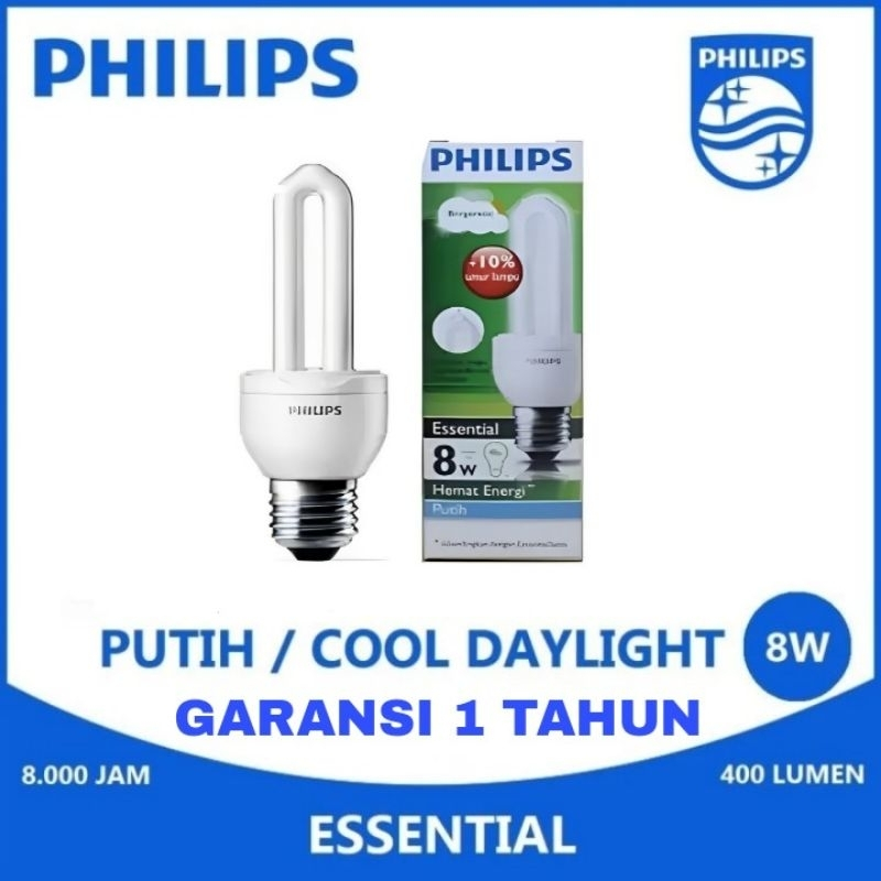 Jual LAMPU PHILIPS ESSENTIAL 8 WATT PUTIH (8W) | Shopee Indonesia
