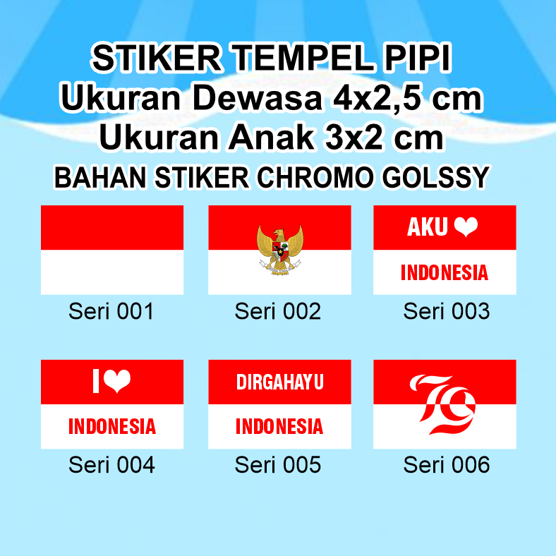 Jual Stiker Indonesia Tempel Pipi Glossy | Shopee Indonesia