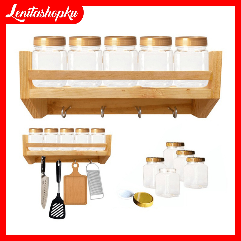 Jual Rak Kayu Dinding Tempat Bumbu Dapur Kitchen Set Termurah Plus ...