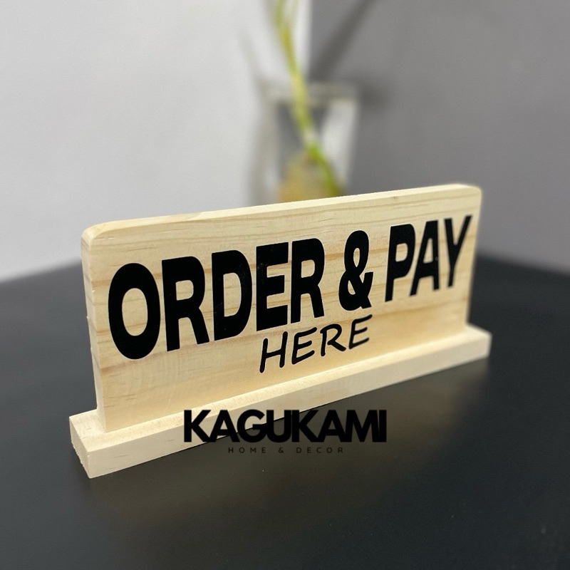 Jual Papan Penanda ORDER AND PAY HERE | Order & Pay Here Duduk ...
