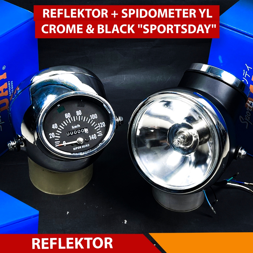 Jual Lampu Depan YL Full Besi Crome dan Black Batok Lampu Depan Batok ...