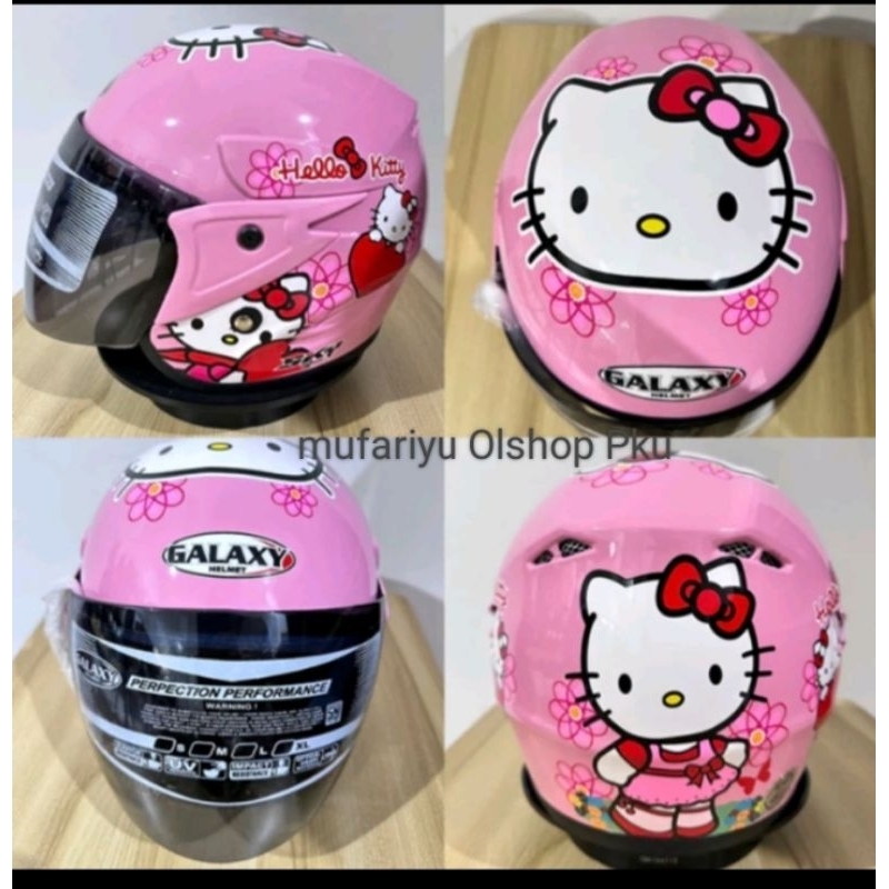 Jual helm anak cewek hello Kitty pink busa tebal SNI | Shopee Indonesia