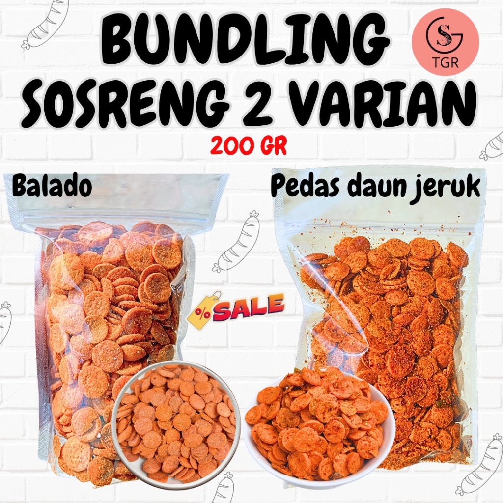 Jual BUNDLING SOSRENG 2 VARIAN RASA BALADO & PEDAS DAUN JERUK - 200GR ...