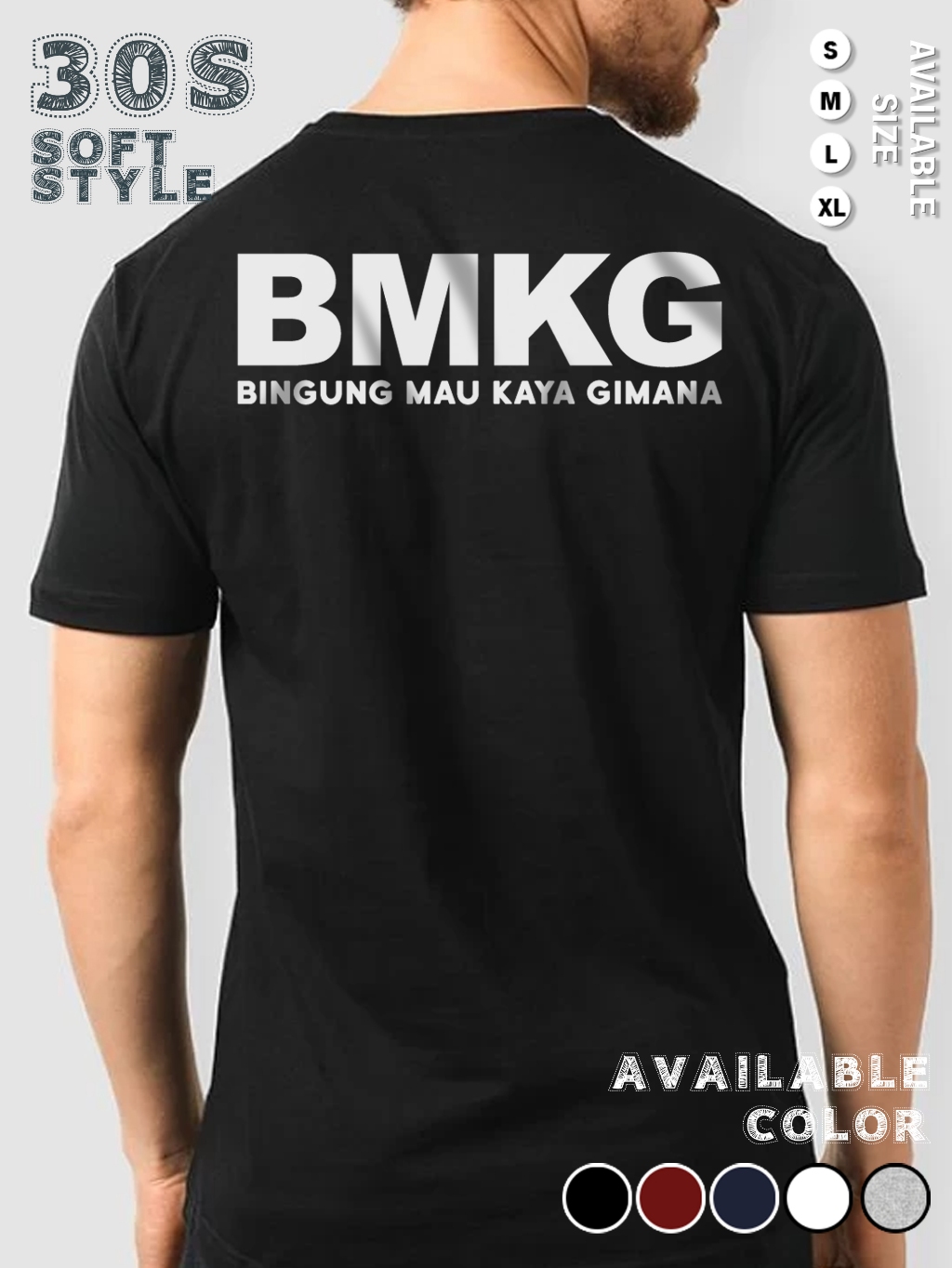 Jual Kaos kata lucu singkatan BMKG (bingung mau kaya gimana ) simple ...
