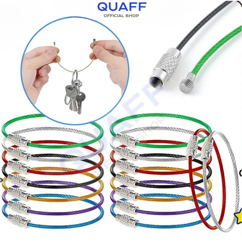 Jual QUAFF Tali Stainless Steel Carabine Gantungan Kunci Gembok ...