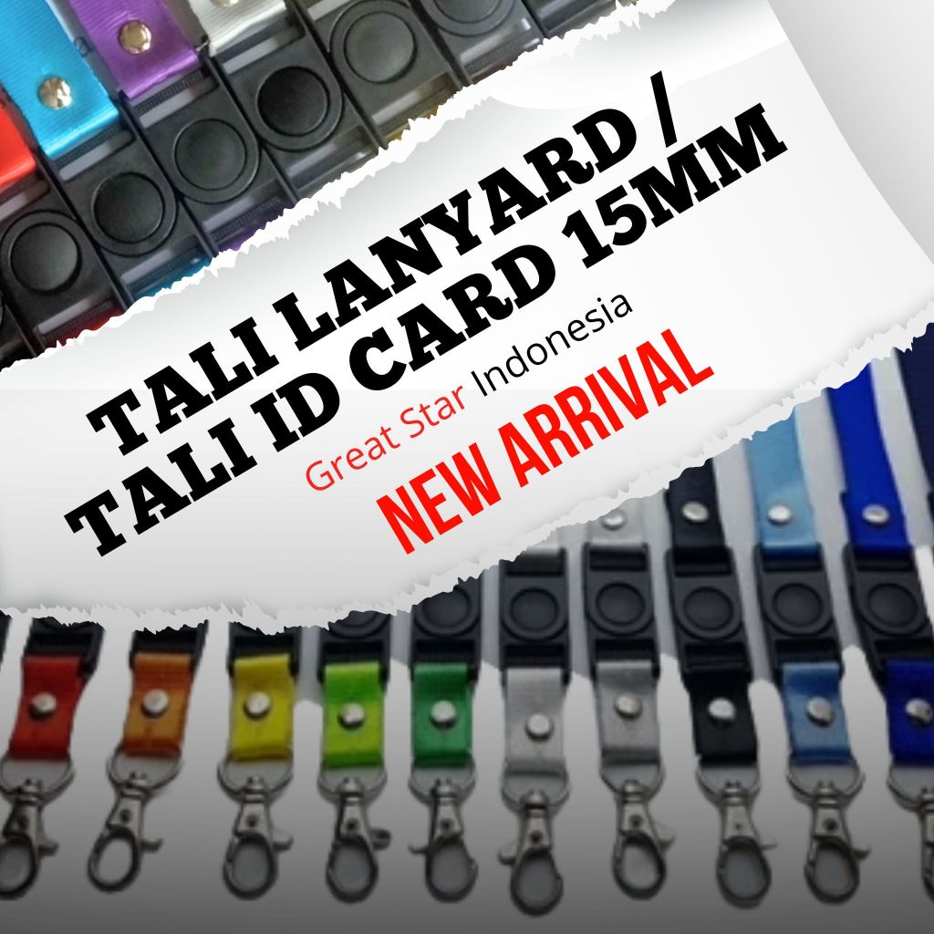Jual TALI LANYARD STOPPER ID CARD POLOS 1,5CM I TALI NAME TAG LANYARD ...