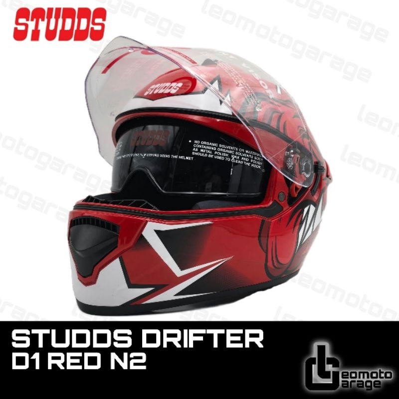 Jual HELM STUDDS DRIFTER HELM FULL FACE D1 RED N2 | Shopee Indonesia