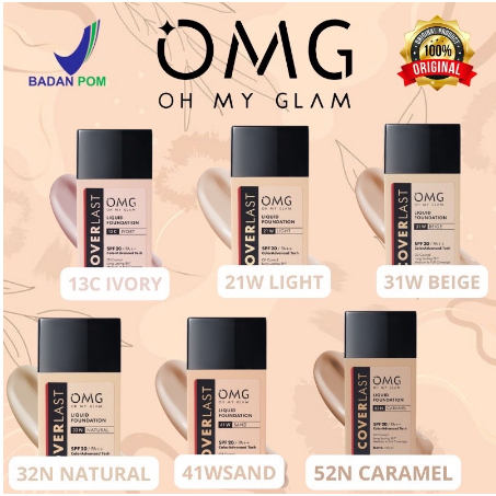 Jual OMG Oh My Glam Coverlast Liquid Foundation All Varian - Alas Bedak ...