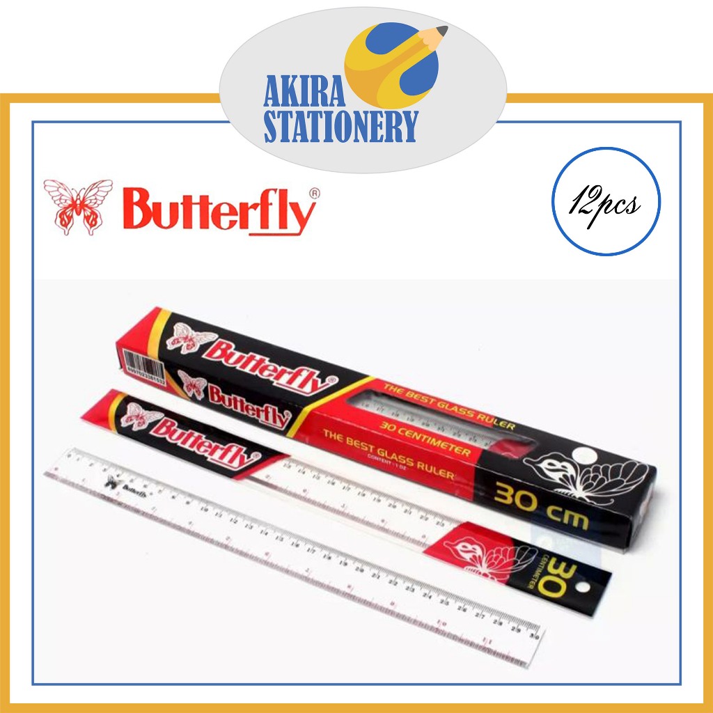 Jual RULER / PENGGARIS PLASTIK BUTTERFLY (30 CM) (12PCS) | Shopee Indonesia