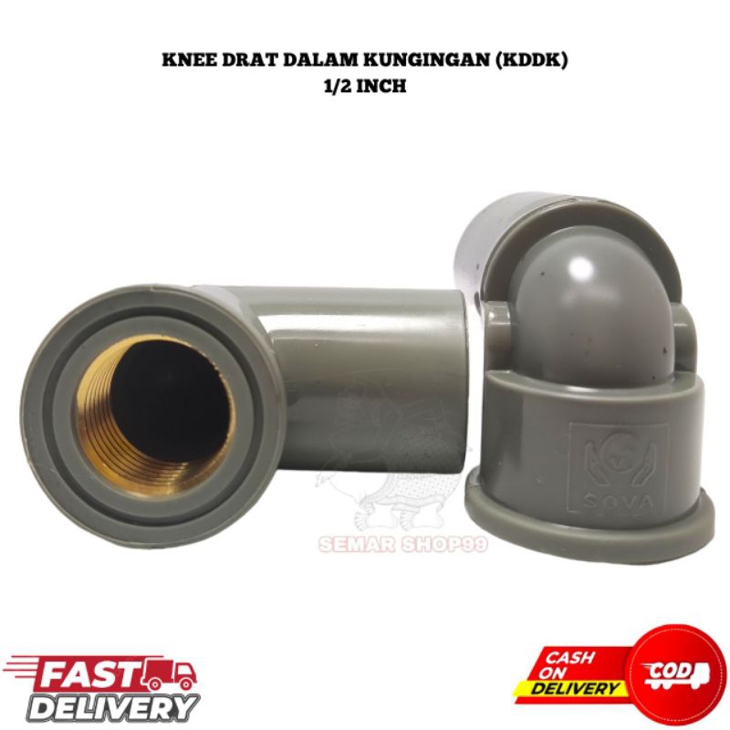 Jual KDD 1/2" FAUCET ELBOW 1/2"AW KUNINGAN / KNEE DRAT KUNINGNAN 1/2" AW/KENI DRAT DALAM 1/2"AW ...