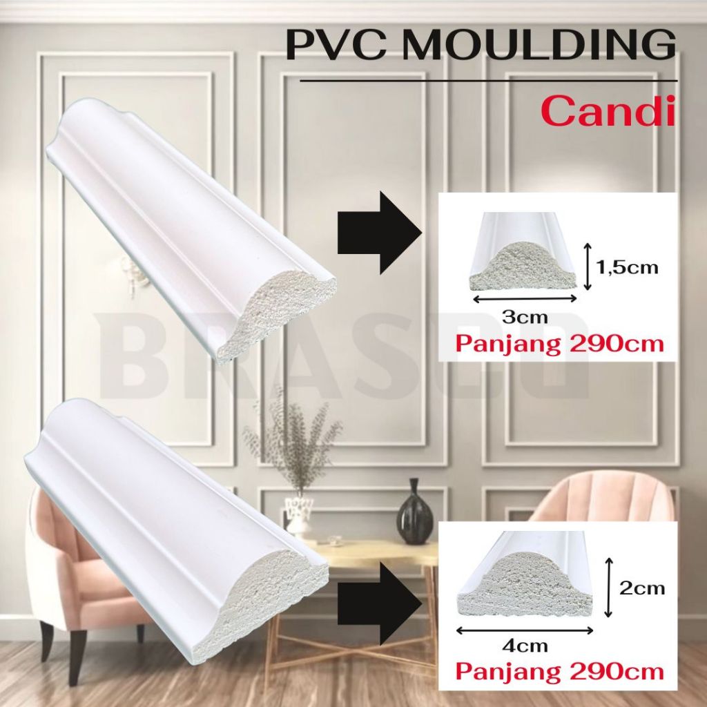 Jual Moulding PVC Grade A+ 2.9 m List Model Candi Sabuk Ingot Wave 2.9 ...
