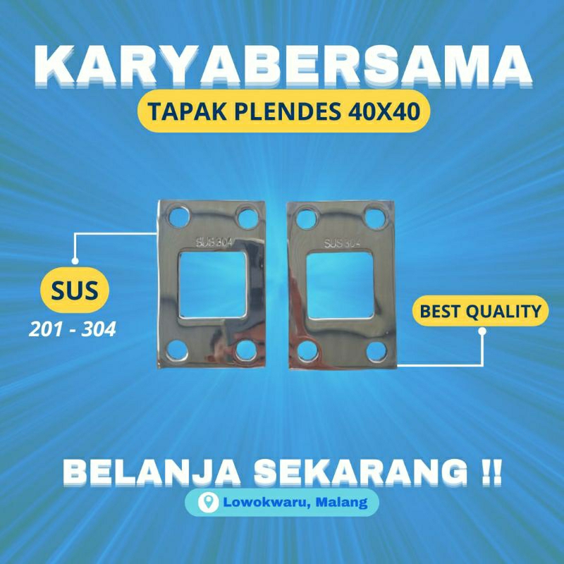 Jual Tapak baseplate / Tatakan plendes bawah Tiang Railing Tangga ...