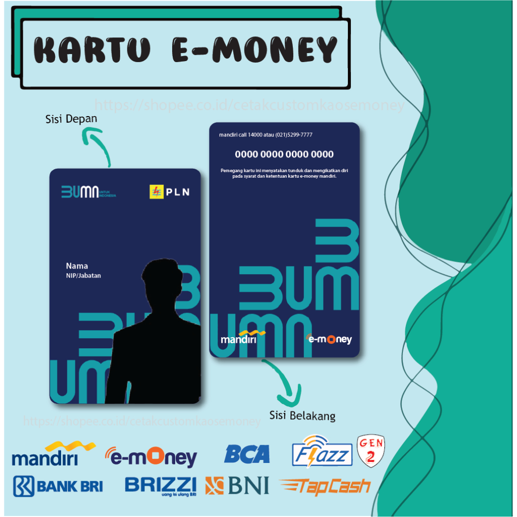 Jual KARTU E MONEY E TOLL ID CARD NEW PLN BUMN PENGENAL IDENTITAS ...