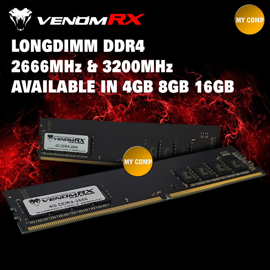 Jual Memory Longdimm VenomRX DDR4 4GB 8GB 16GB 2666MHz 3200MHz Ram Komputer PC Desktop | Shopee ...