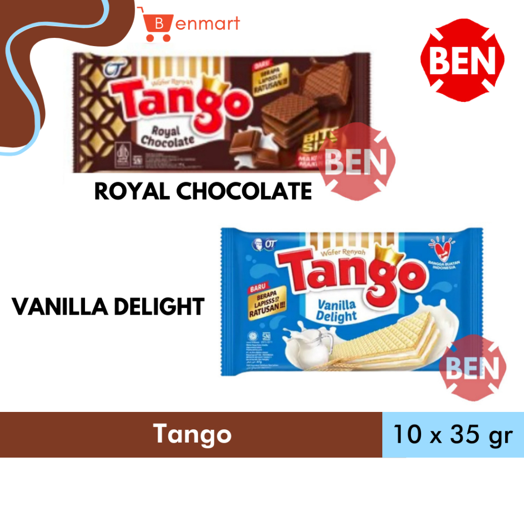 Jual Wafer Tango VANILLA / CHOCOLATE 1 Pak 10 Pcs 35g 35gr 35g gr gram ...