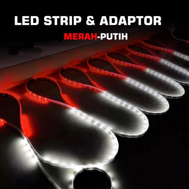 Jual LAMPU STRIP MERAH PUTIH SIAP PAKAI Lampu LED Selang Meteran ...