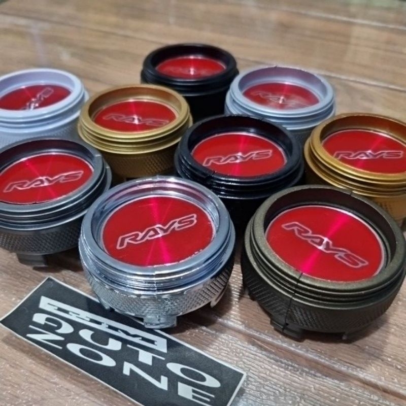 Jual dop roda dop velg racing Rays Latar Merah Variasi Small Silinder ...