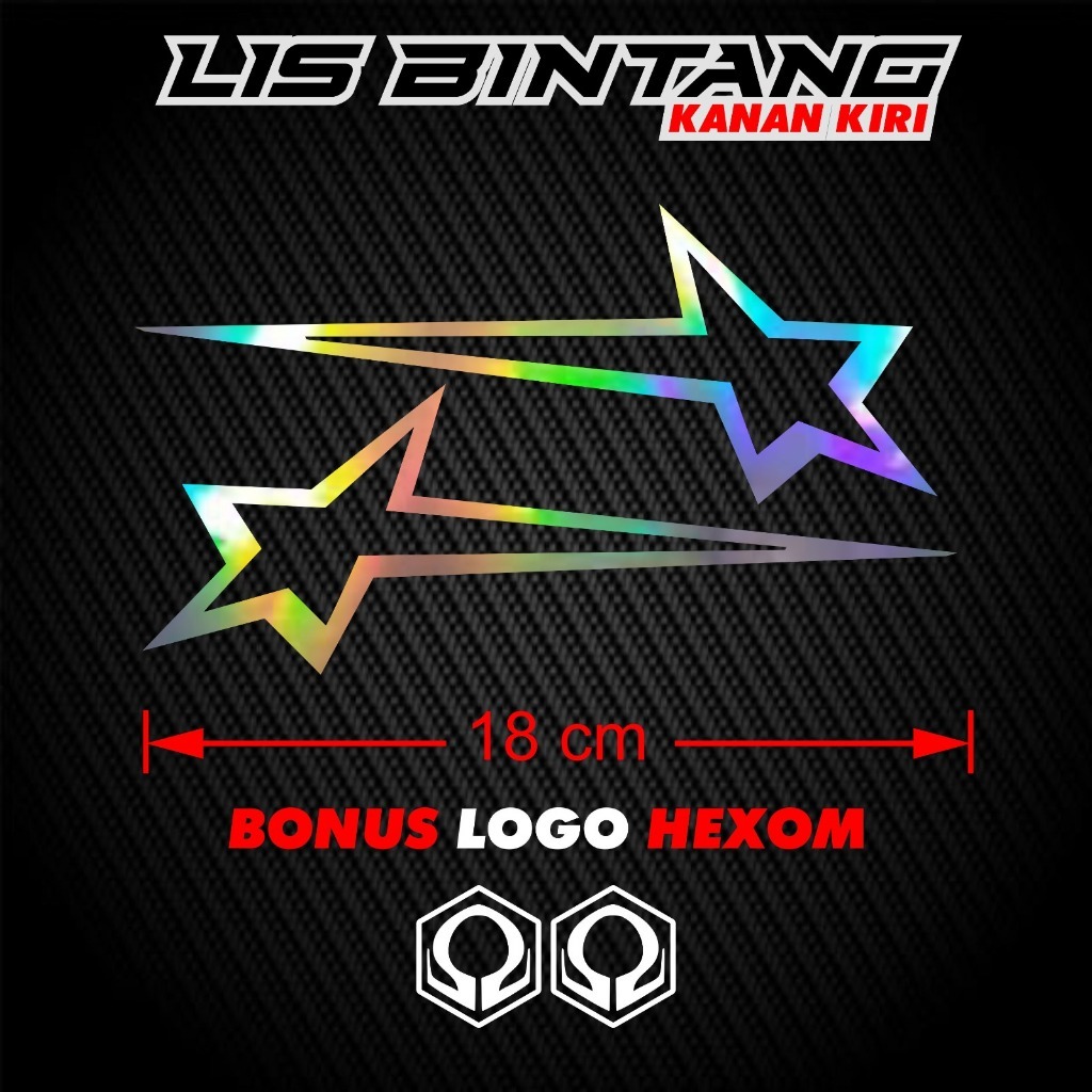 Jual Sticker bintang v2 cutting stiker motor isi 2pc dapat bonus logo ...